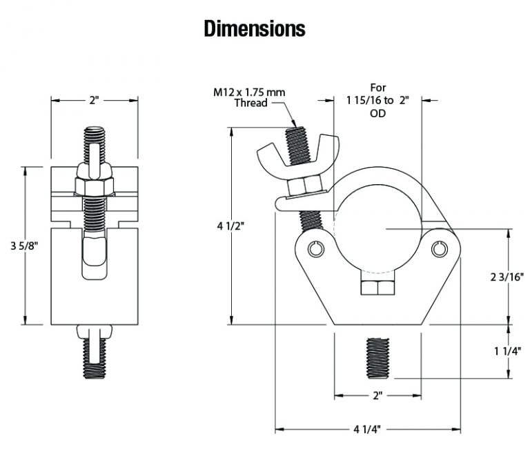 Truss Clamp MC-030 1130lb Silver Heavy Duty Truss Clamp